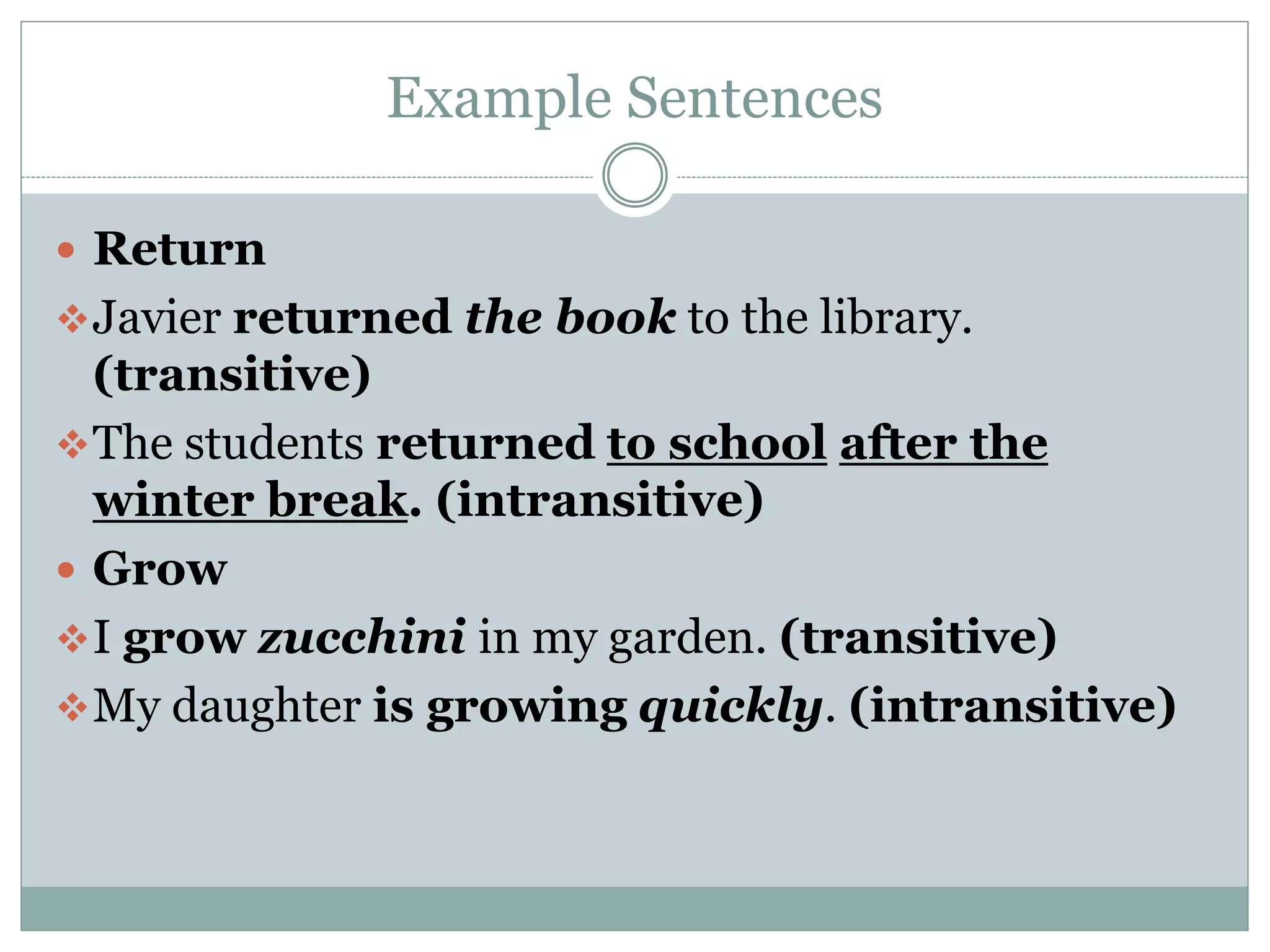 Transitive and Intransitive verbs | PPTX