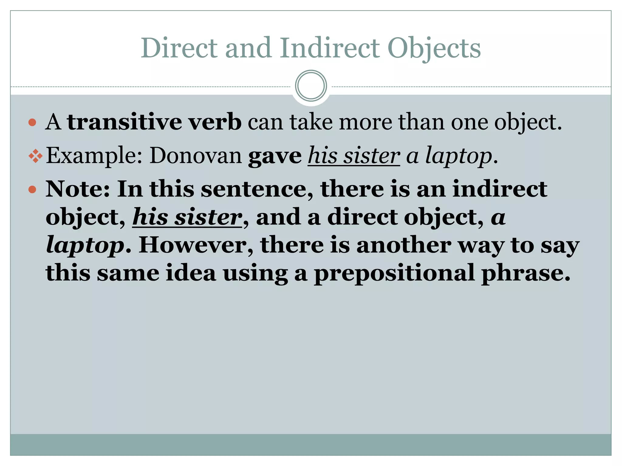 Transitive and Intransitive verbs | PPTX
