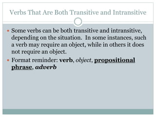 Transitive and Intransitive verbs | PPTX