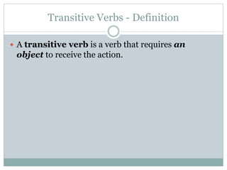 Transitive and Intransitive verbs | PPTX