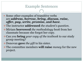 Transitive and Intransitive verbs | PPTX