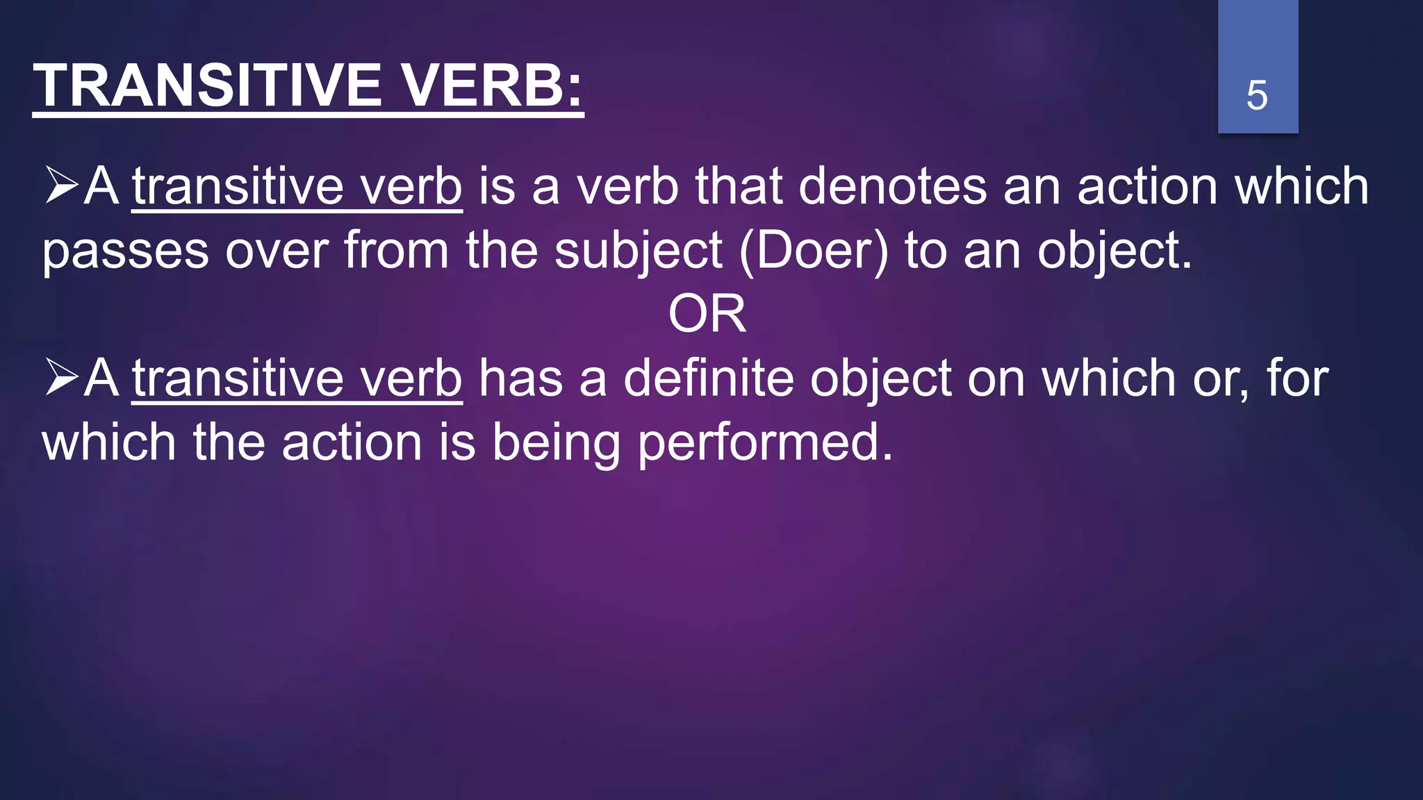 Transitive and intransitive verbs | PPTX