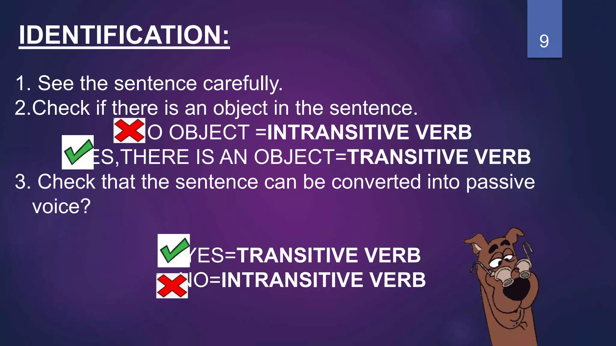 Transitive and intransitive verbs | PPTX