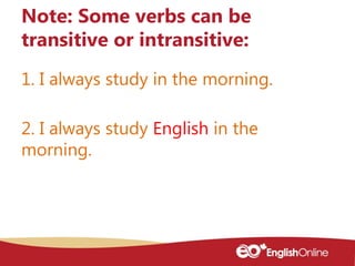 Transitive and intransitive verbs 2 | PPTX