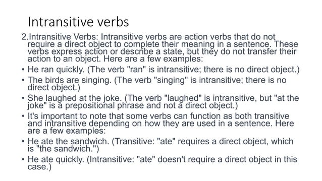 Transitive and Intransitive Verbs b1 Afternoon.pptx