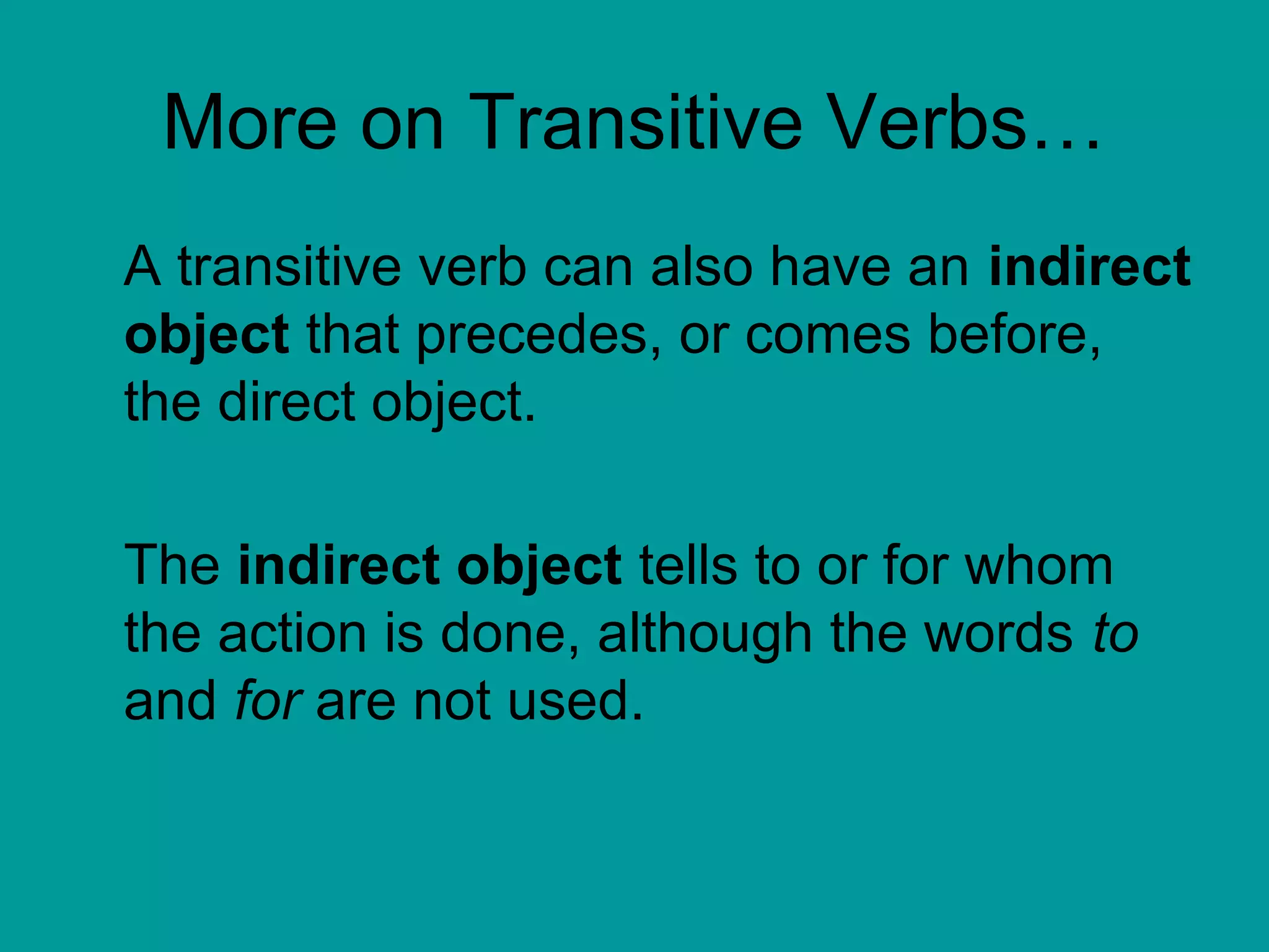 Transitive and intransitive verbs | PPT