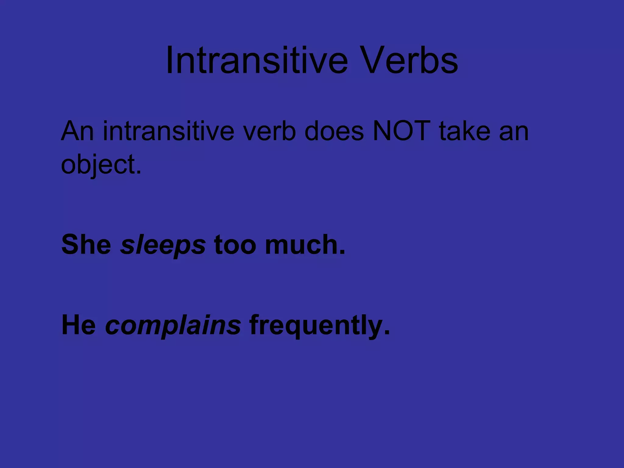 Transitive and intransitive verbs | PPT