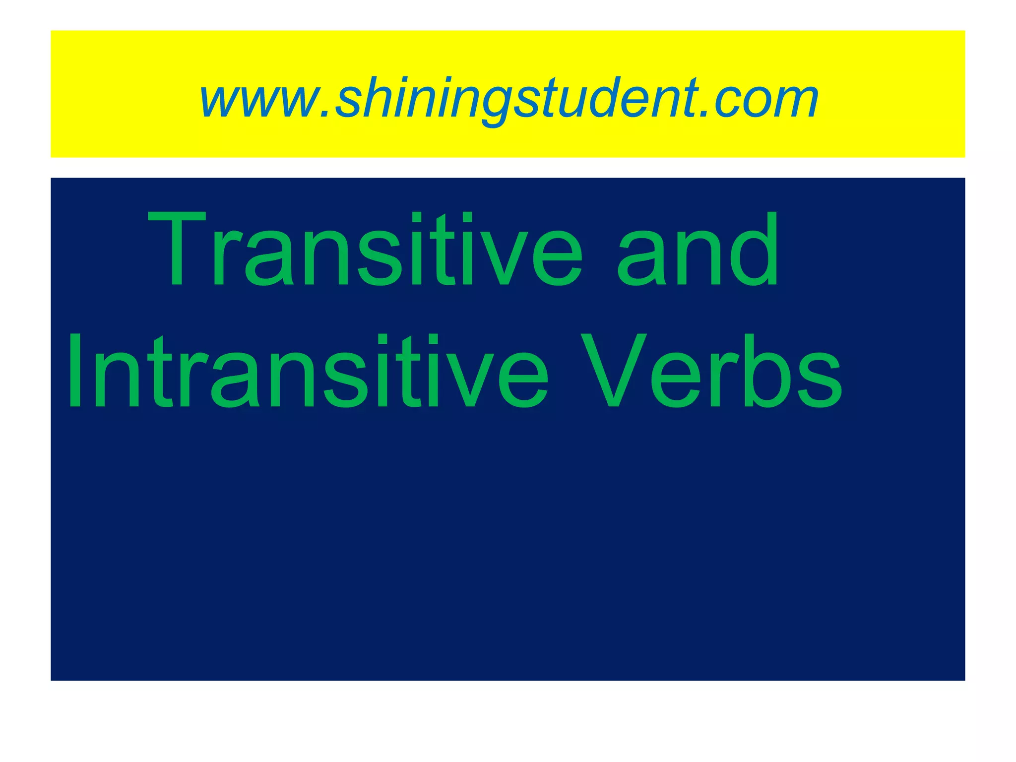 How to learn transitive and intransitive verb | PPT