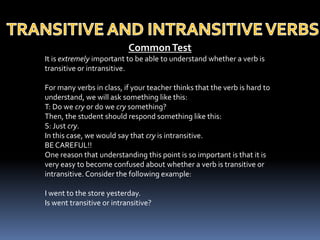 Transitive intransitive verbs | PPT