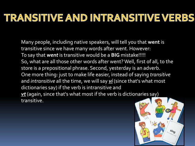 Transitive intransitive verbs | PPT