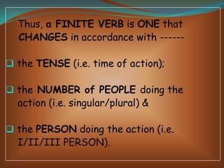 Verbs - Transitive and Intransitive,Linking and Finite ,Non-Finite ...