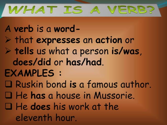 Verbs - Transitive and Intransitive,Linking and Finite ,Non-Finite ...