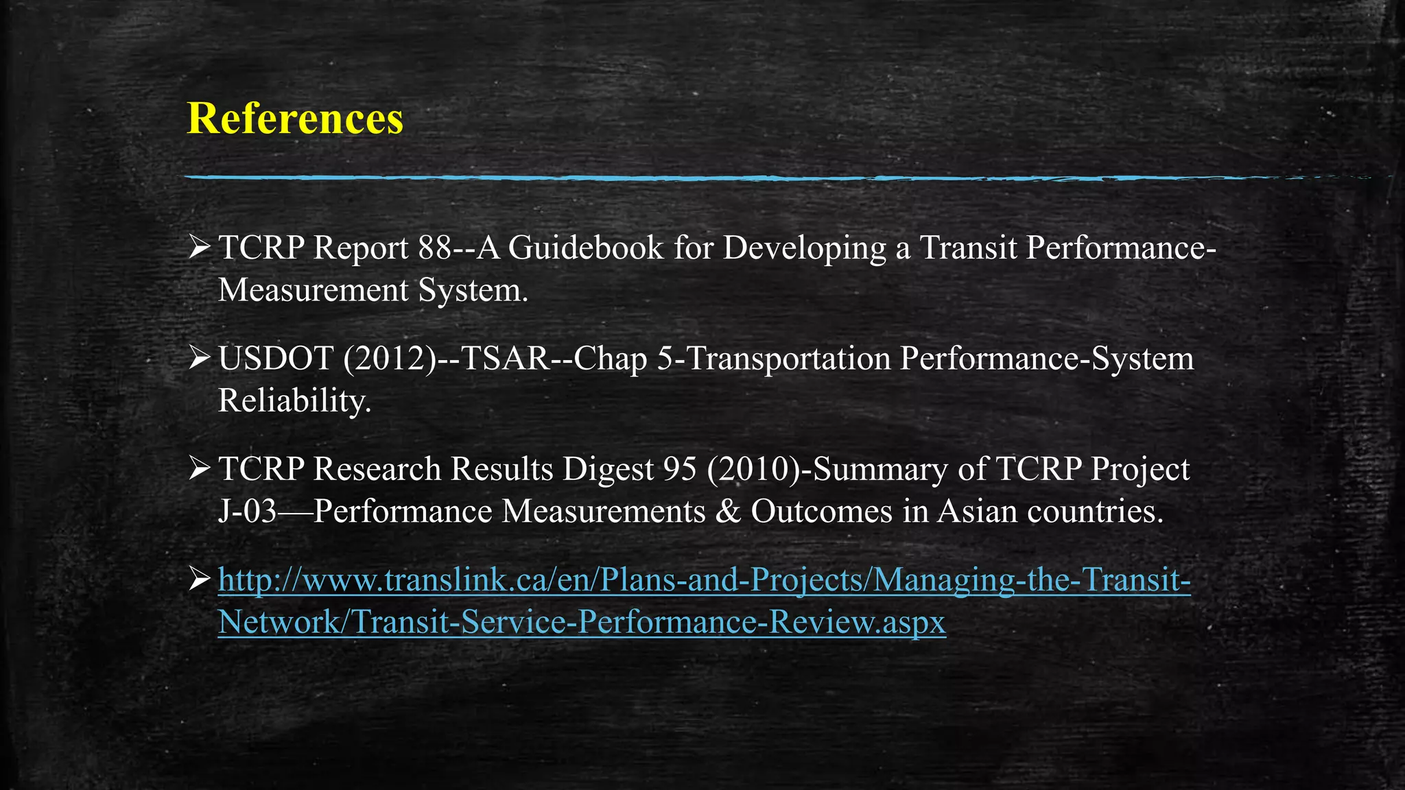 Transit performance measurement system | PPTX | Human Resources | Business