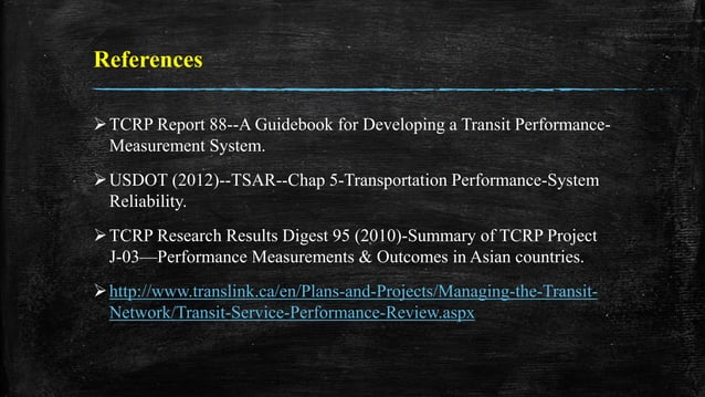 Transit performance measurement system | PPTX | Human Resources | Business