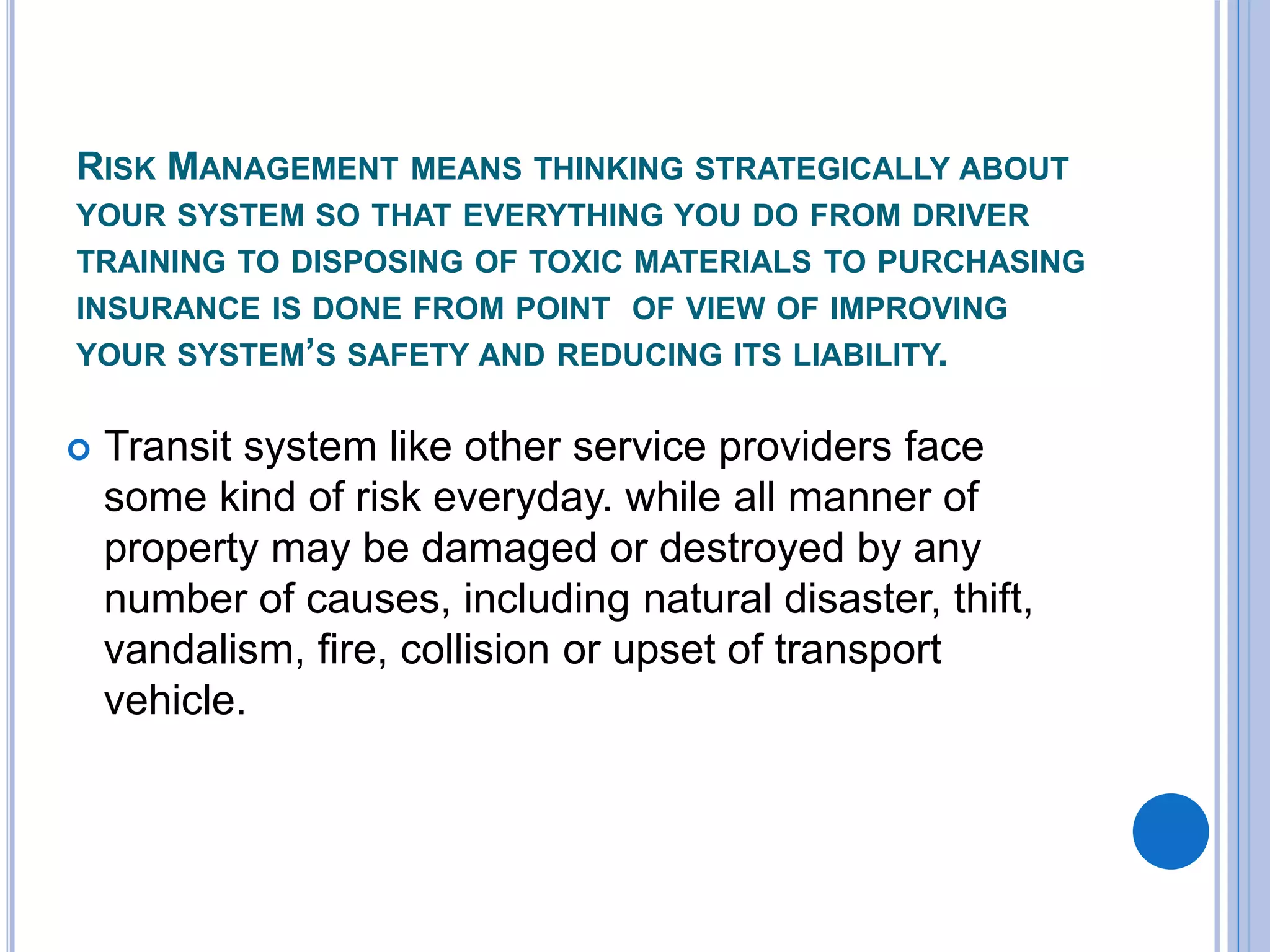 Transit risk management | PPTX