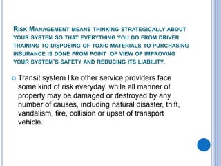 Transit risk management | PPTX
