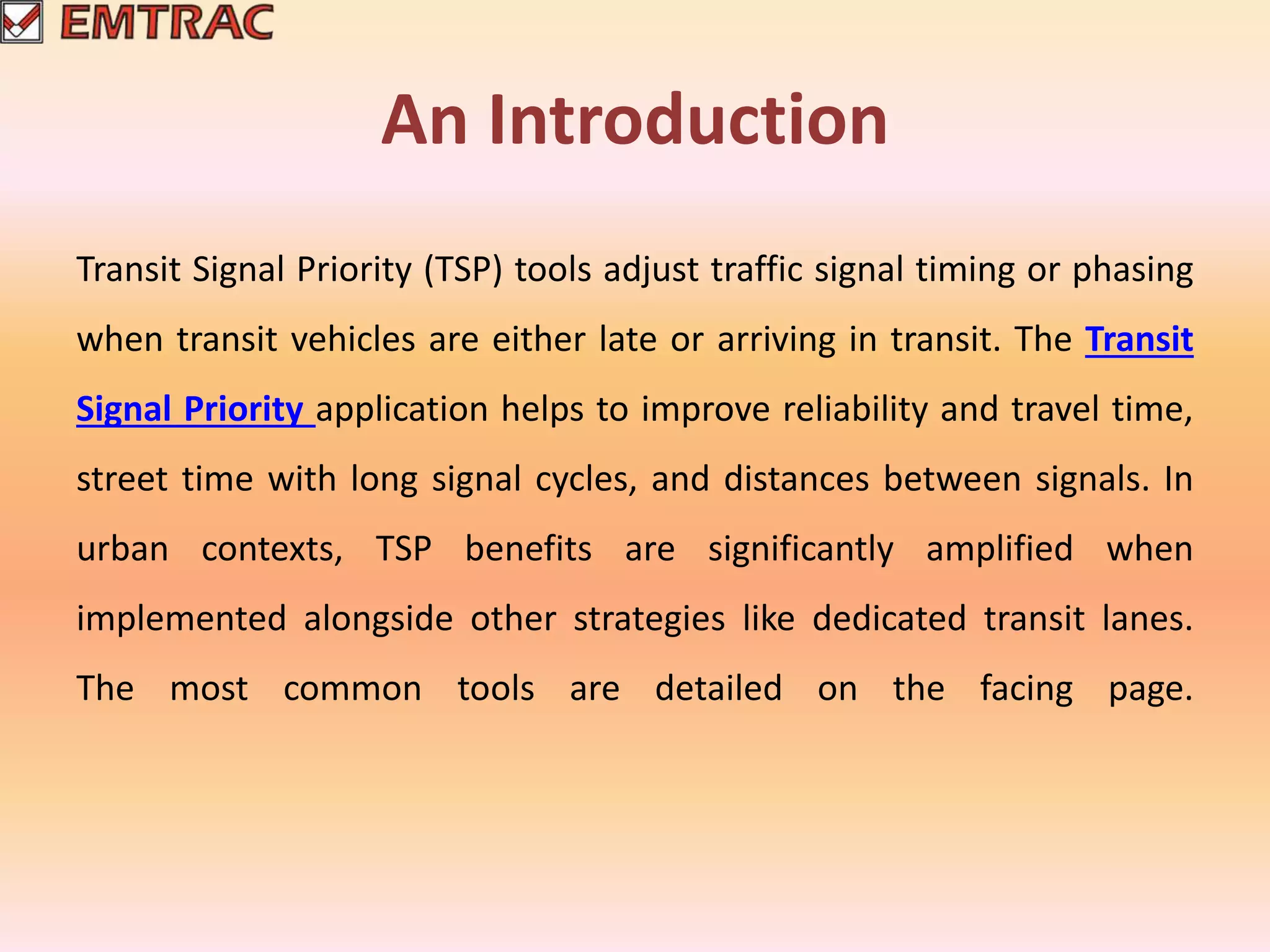 Transit Signal Priority: When to use this Strategy (Full Description)? | PPTX | Travel