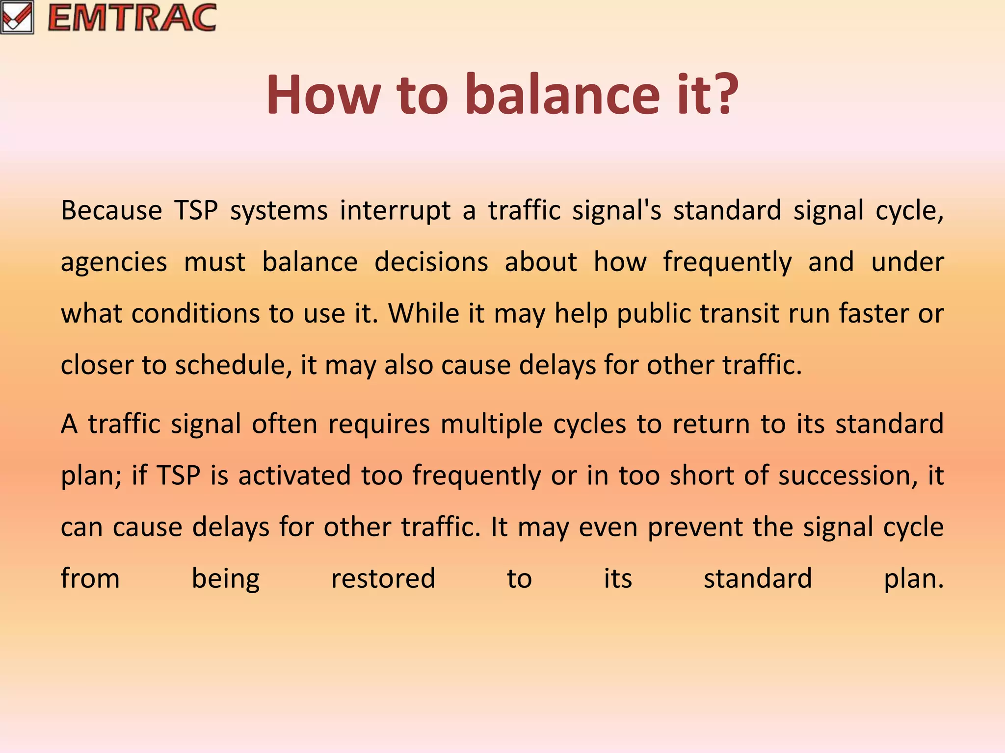 Transit Signal Priority: When to use this Strategy (Full Description ...