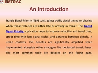 Transit Signal Priority: When to use this Strategy (Full Description)? | PPTX | Travel