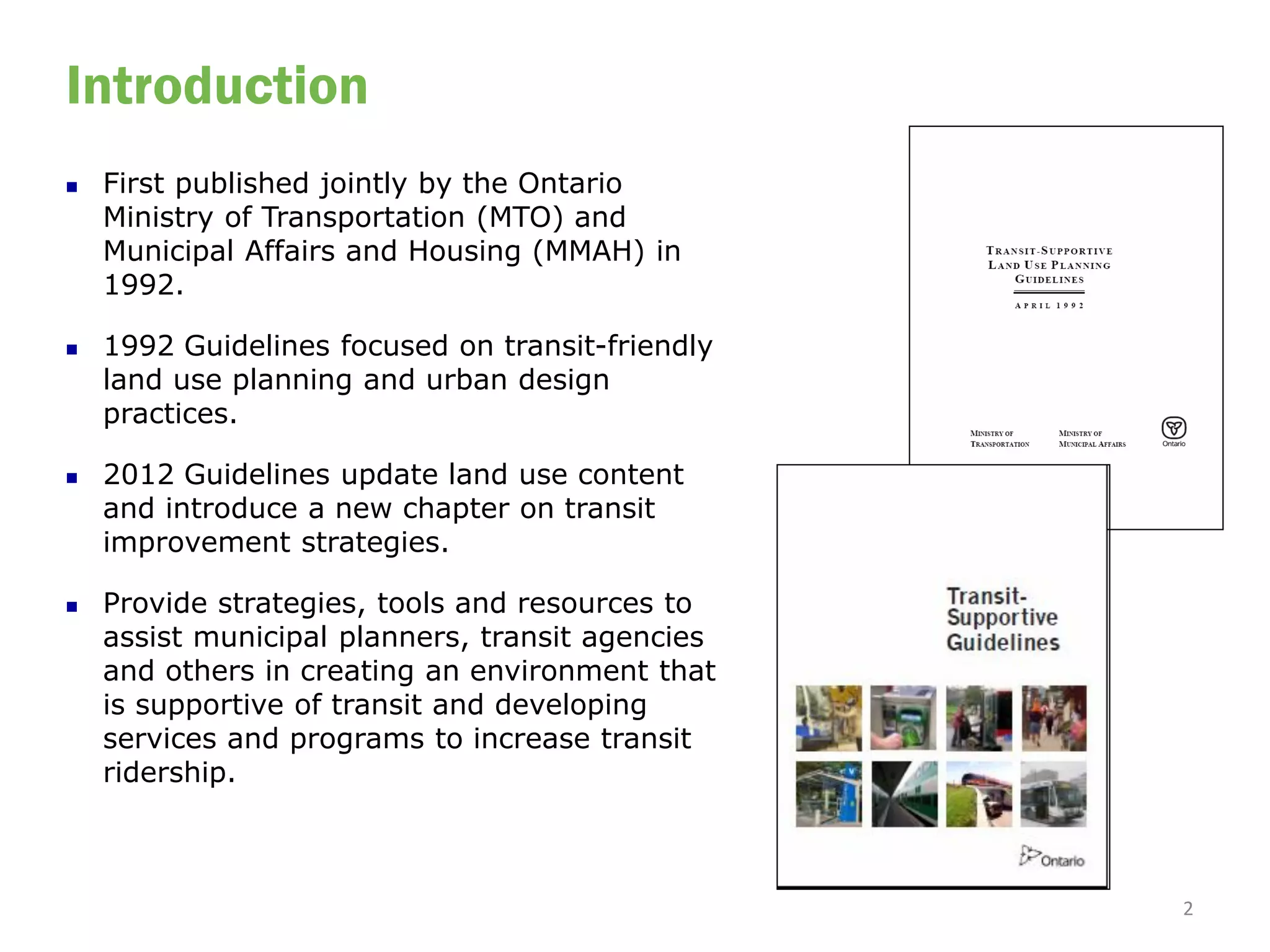 Transit supportive guidelines overview | PDF | Rail Travel | Travel Type