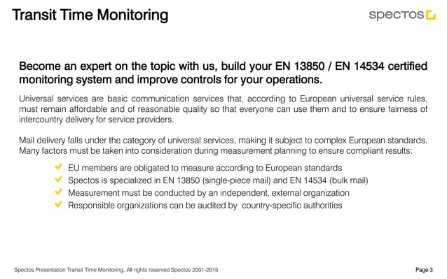 Transit Time Measurements in the Postal Industry | PPT