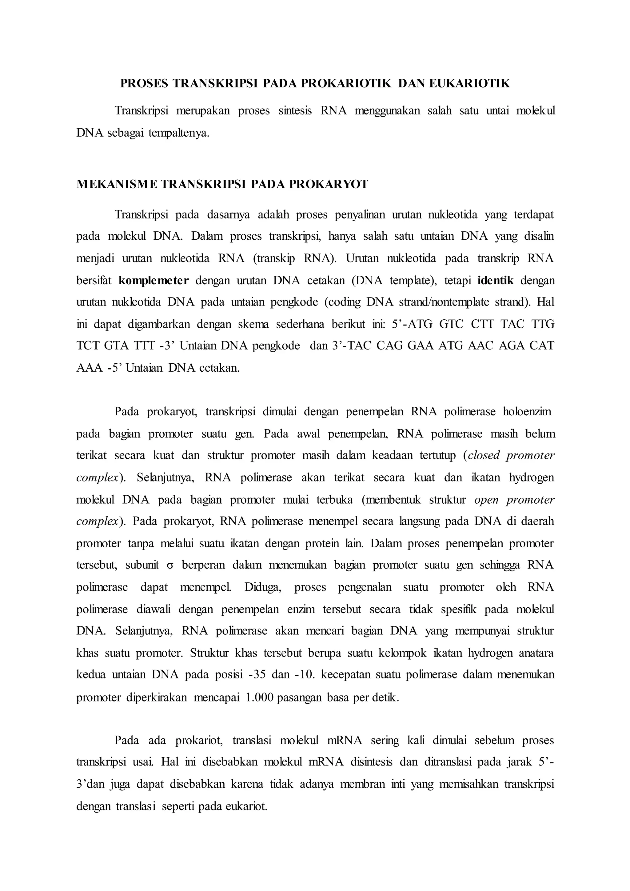 Transkripsi eukariot-prokariot | DOCX