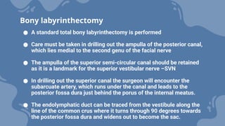 TRANS LABYRINTHINE SURGERY In ENT. .pptx
