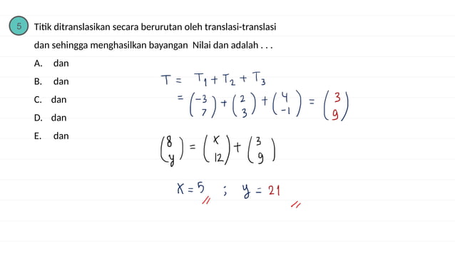 salah satu transformasi geometri yaitu translasi | PPT