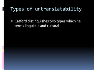 Translatability and untranslatability | PPTX