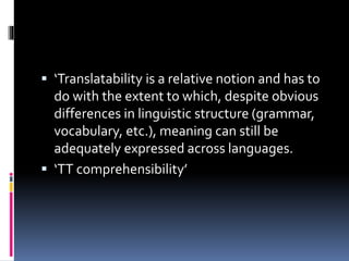 Translatability and untranslatability | PPTX