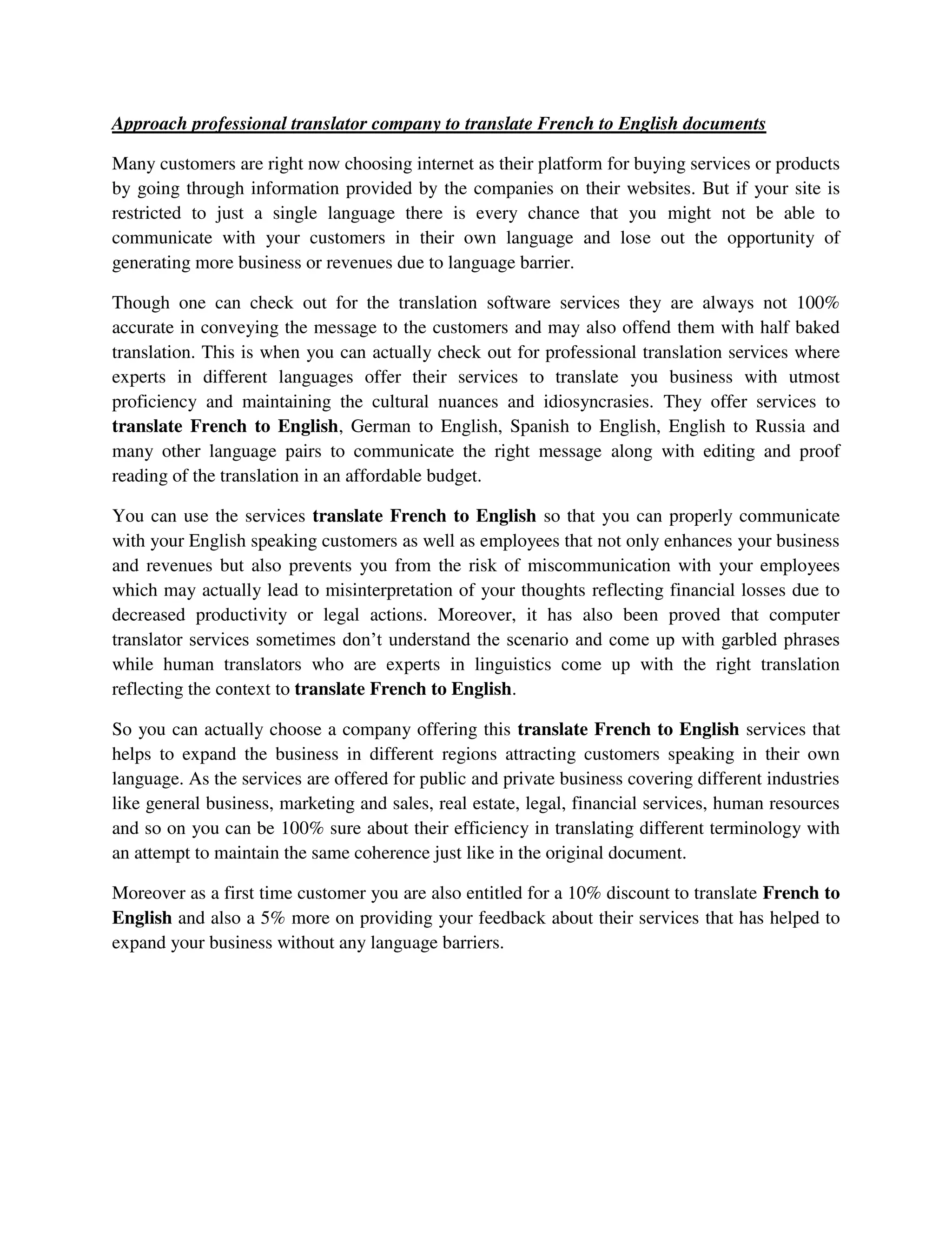 Translate french to english | PDF