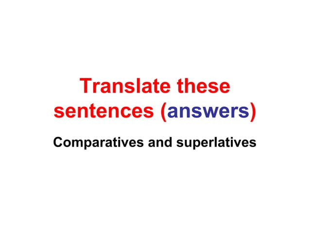 Translate these sentences (answers) | PPT