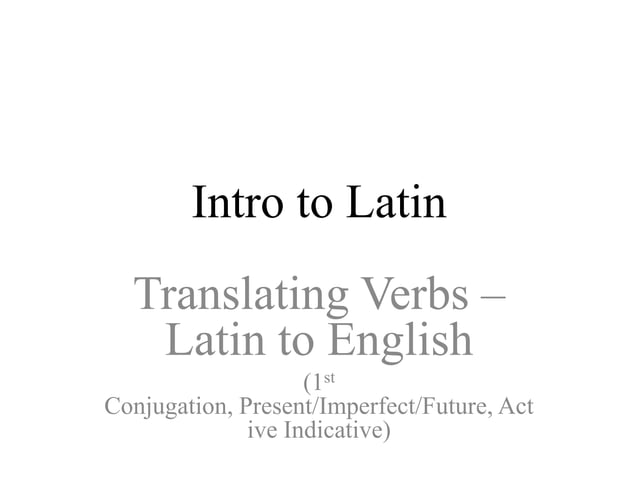 Translate verbs | PPTX