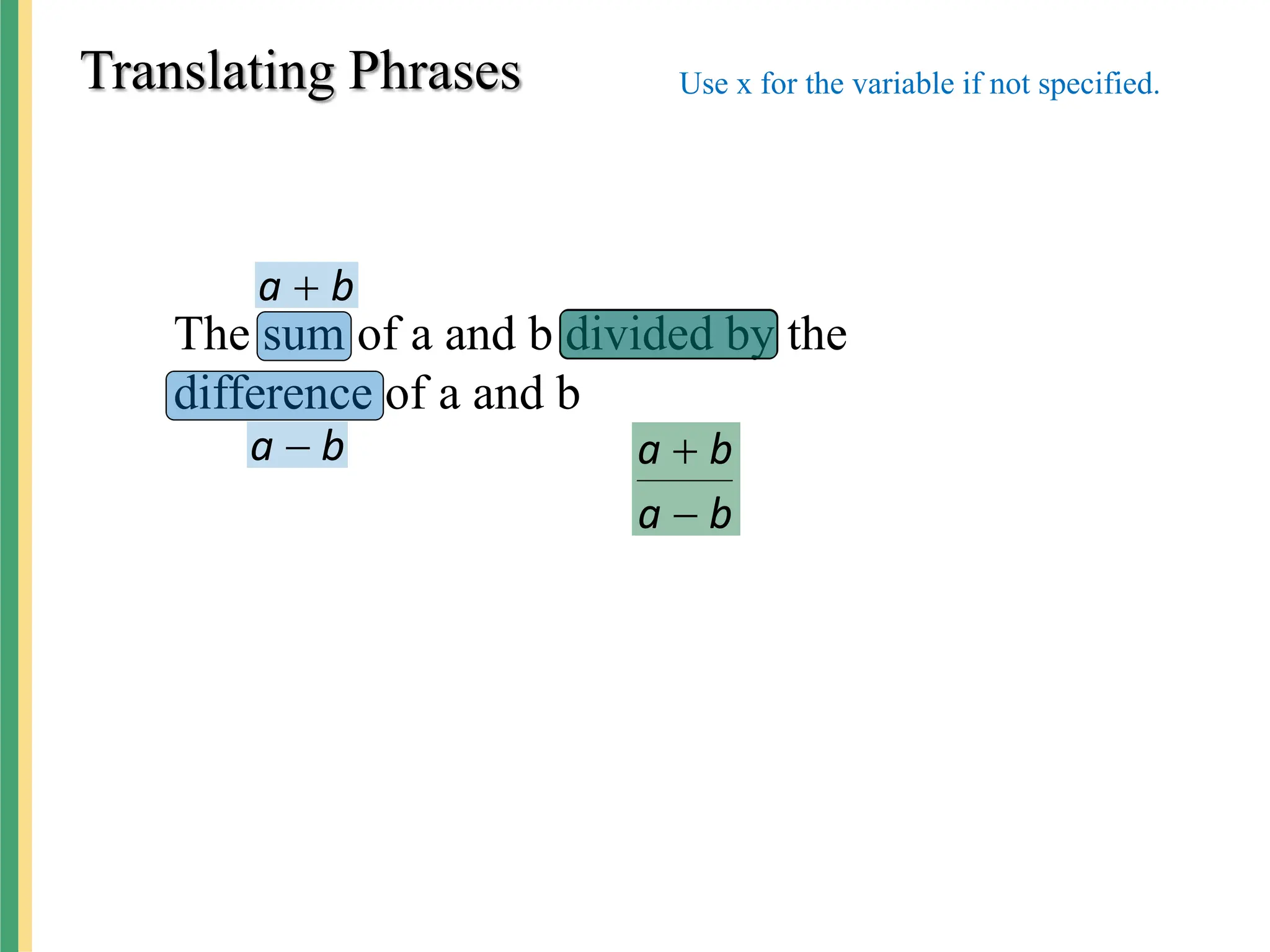 translating algebraic expression math 7.ppt