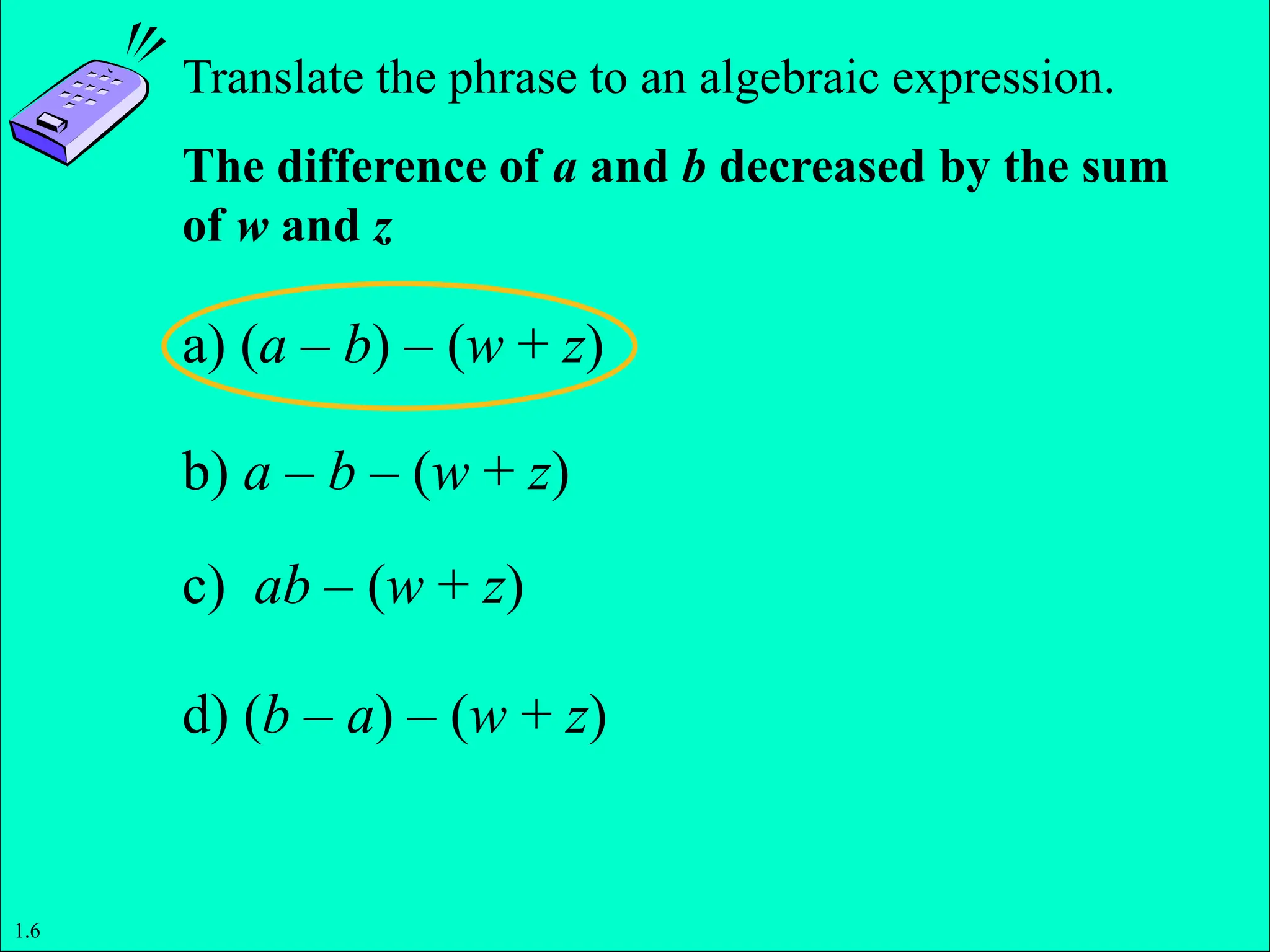 translating algebraic expression math 7.ppt