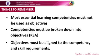 Translating competencies to objectives | PPTX