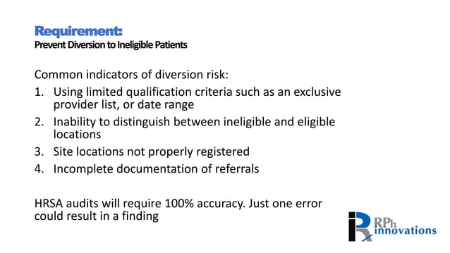 Translating compliance requirements into action items 340B | PPT