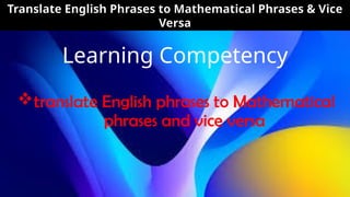 Translating English Phrase to Mathematical Phrase.pptx