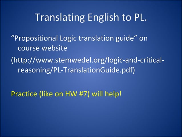 Translating English To Propositional Logic