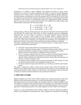 TRANSLATING LEGAL SENTENCE BY SEGMENTATION AND RULE SELECTION | PDF