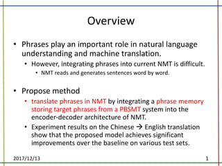 Translating phrases in neural machine translation | PPT
