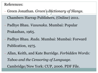 Translating Slangs, Four Words and Swear Words | PDF
