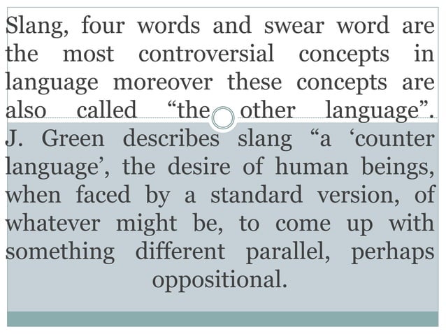 Translating Slangs, Four Words and Swear Words | PPT | Free Download