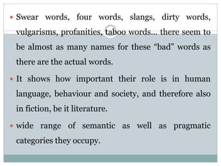 Translating Slangs, Four Words and Swear Words | PDF