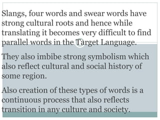 Translating Slangs, Four Words and Swear Words | PDF