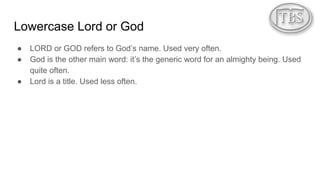 Translating the Hebrew words Elohim (God) and Jehovah (LORD) | PDF