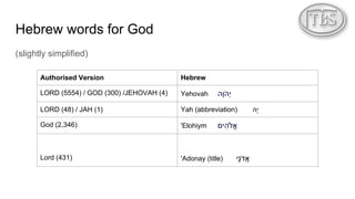 Translating the Hebrew words Elohim (God) and Jehovah (LORD) | PDF