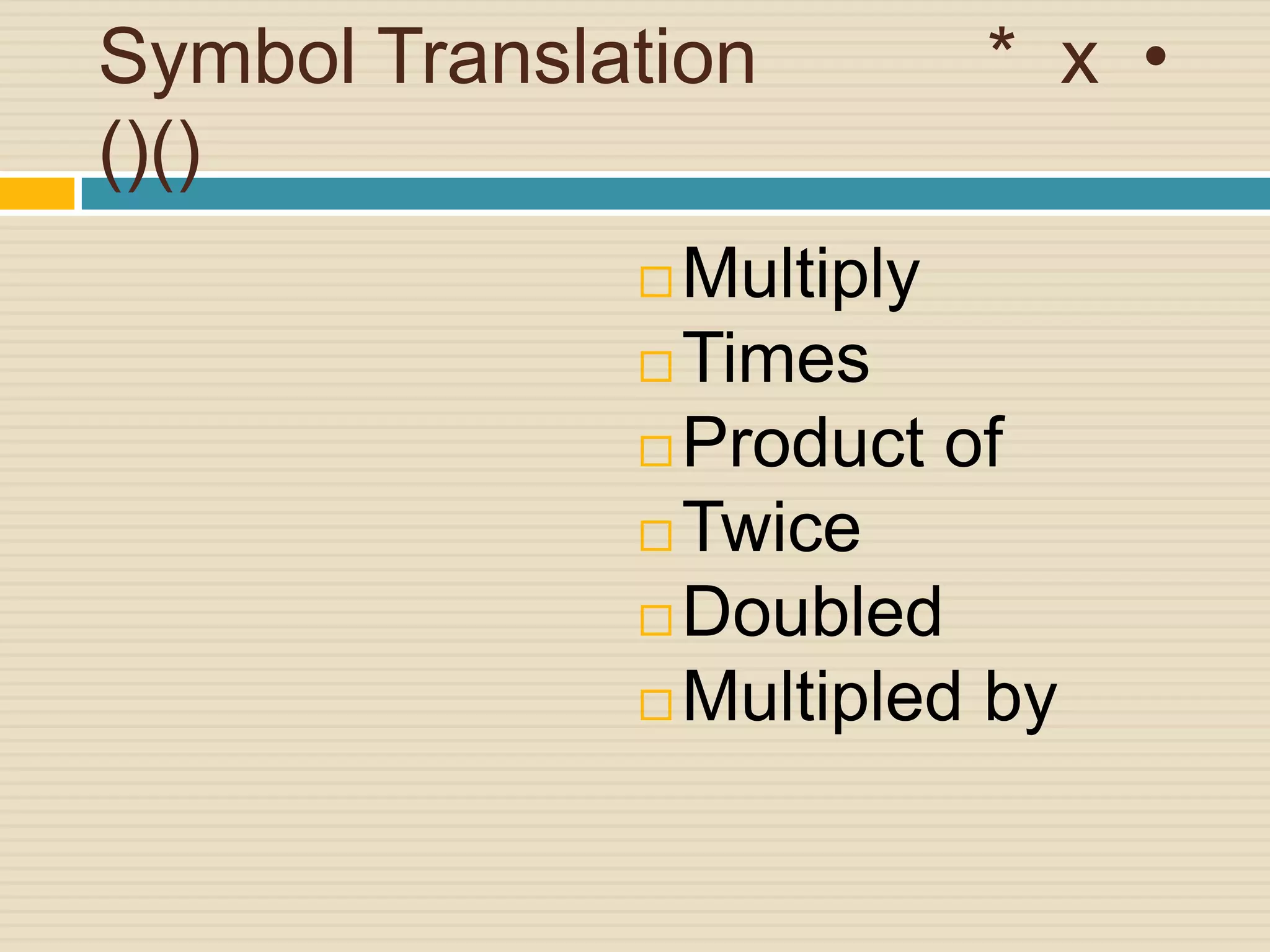 Translating words into symbols | PPTX