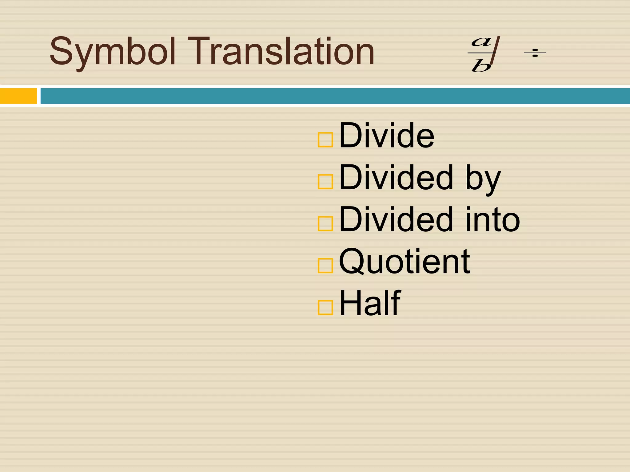 Translating words into symbols | PPTX
