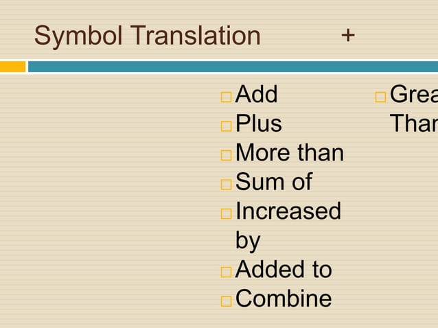 Translating words into symbols | PPTX